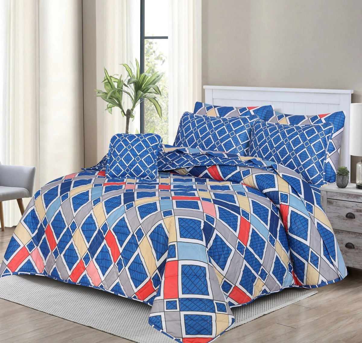 7 Pcs Comforter Set King Size Design KCC 2 – Miraaz Store