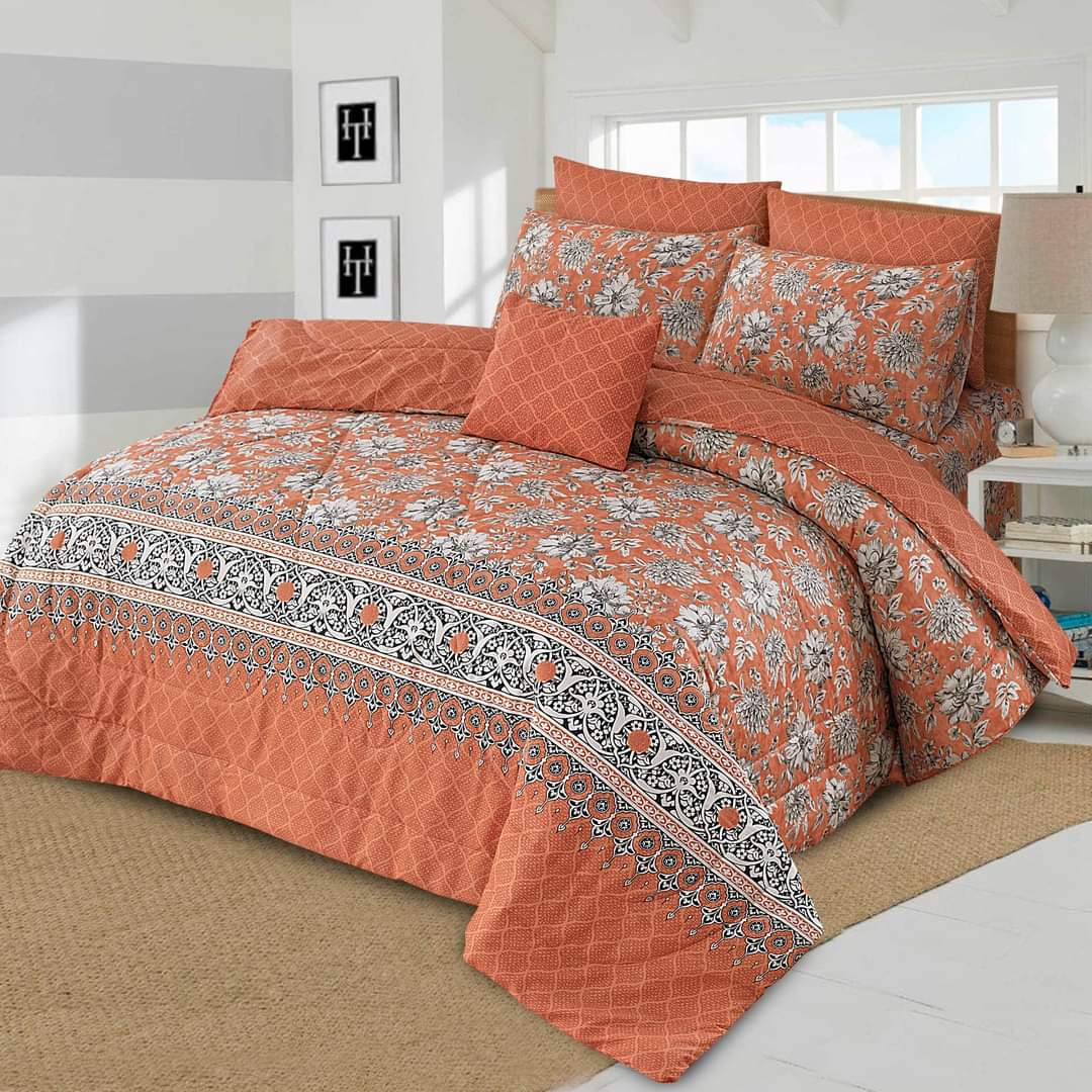 7 Pcs Comforter Set King Size Design KCC 44 – Miraaz Store